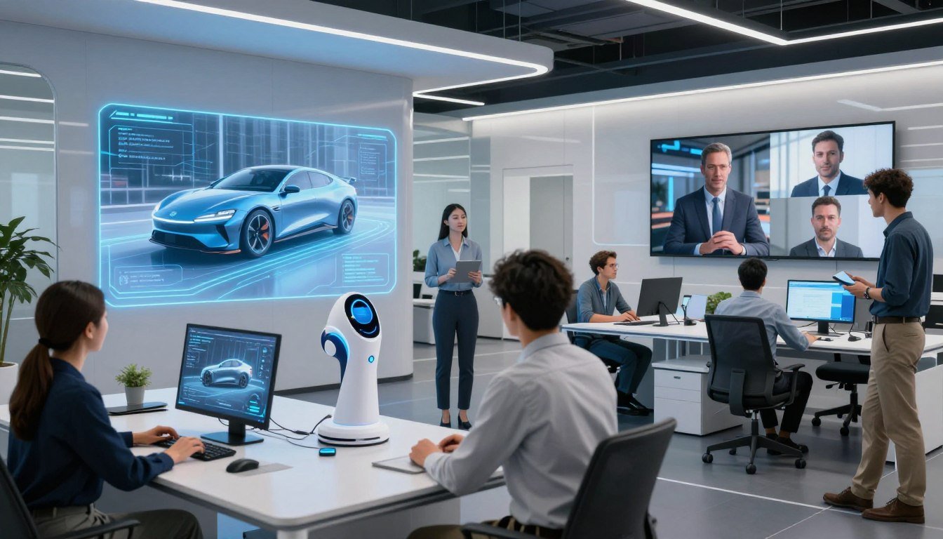 Future-automotive-workplace-showing-collaborative-spaces-with-AI ...