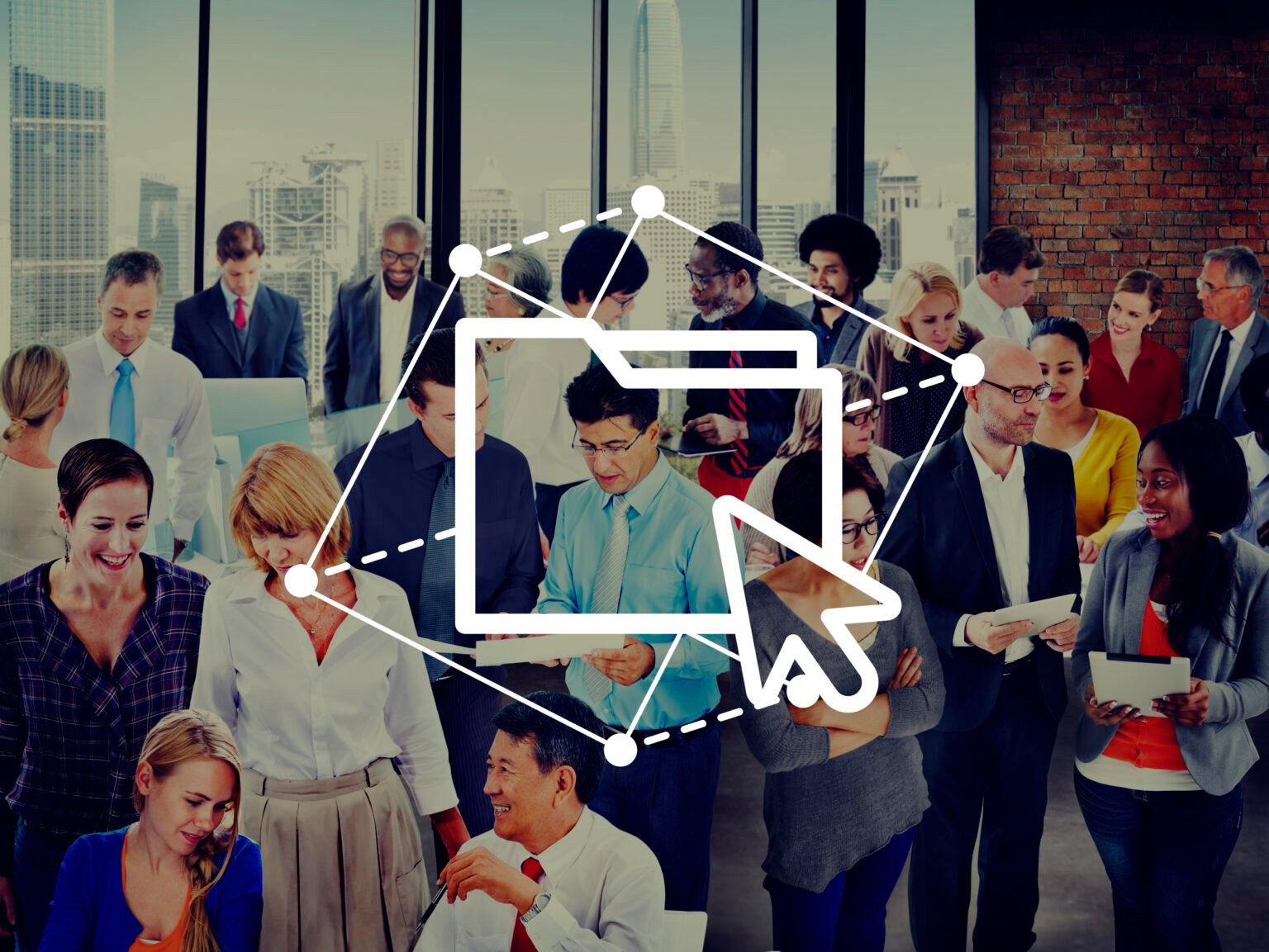 Folder Sharing Cursor Click Computer Network Concept | KBD Talent Forge